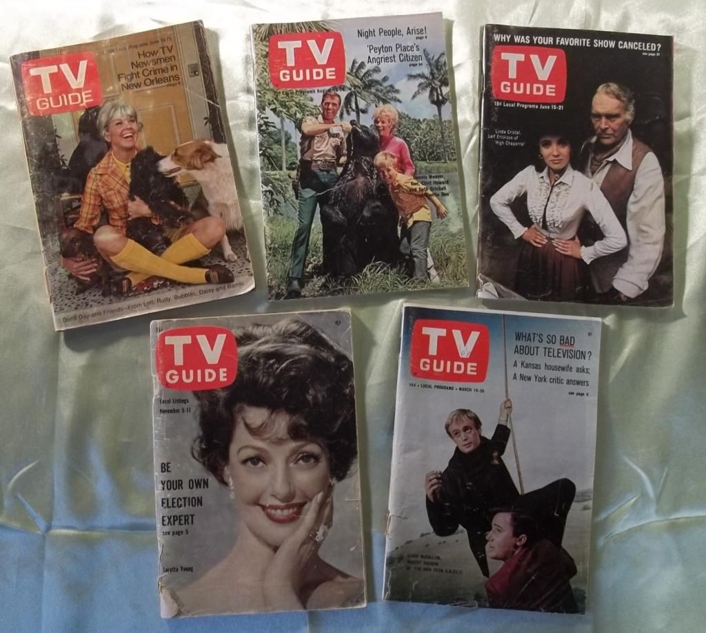 5 - 1960's & '70's TV Guide Magazines