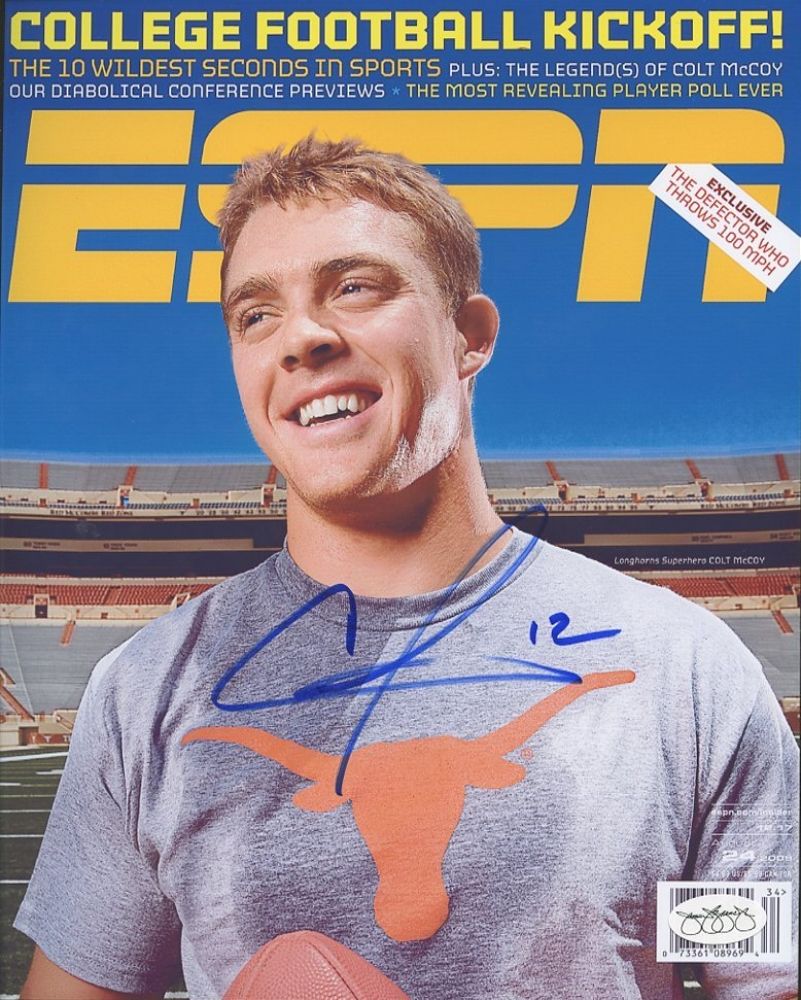 Colt McCoy Signed Texas 8x10 Photo (JSA)