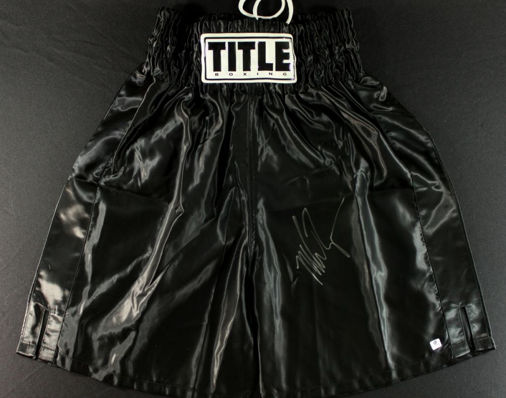 Mike Tyson Signed Title Boxing Shorts (GA COA)