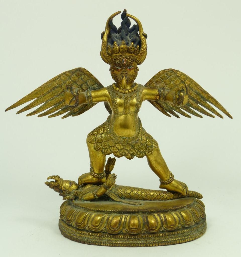 ANTIQUE THAI GILDED BRONZE FIGURE OF GARUDA