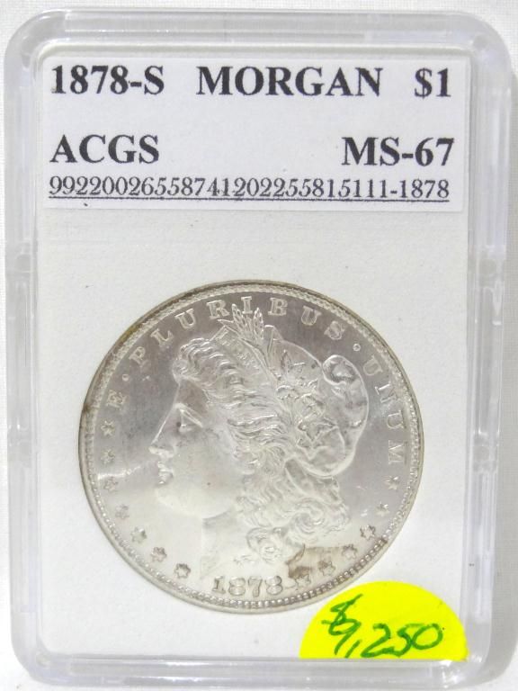 1878-S Morgan Silver Dollar ACGS MS67