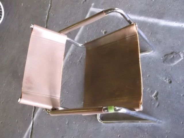 mid-century modern vintage Italian leather & chrome arm chair signed ...