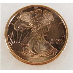 2011 ONE OUNCE .999 FINE COPPER WALKING LIBERTY ROUND COIN
