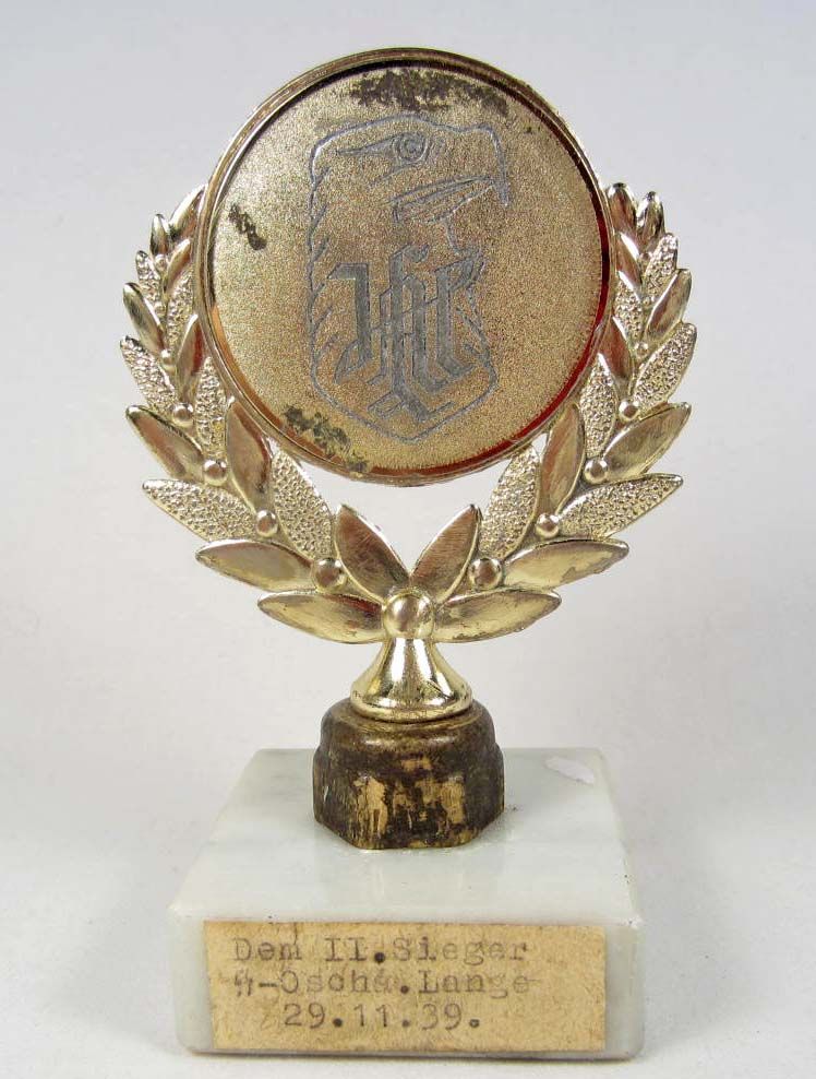 GERMAN NAZI SS TROPHY W/ MARBLE BASE