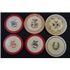 LOT OF 6 OLD WEST 1800'S IVORY COWBOY ERA GAMBLING POKER CHIPS