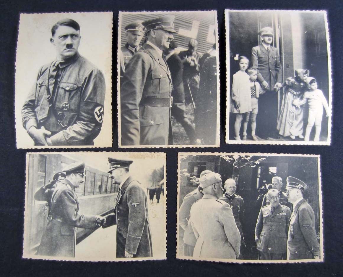 LOT OF 5 GERMAN NAZI DICTATOR ADOLF HITLER PHOTOS