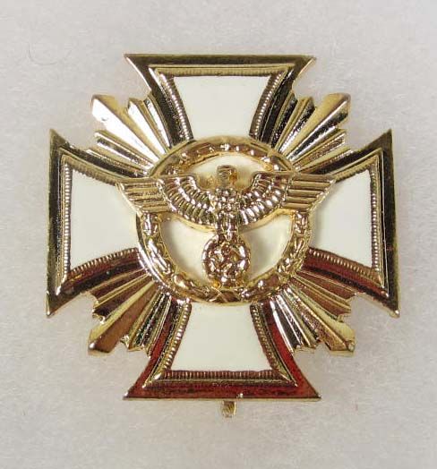 GERMAN NAZI GOLD AND WHITE ENAMELED BADGE
