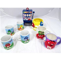 M&M Slot Dispenser, Bowl And Mugs