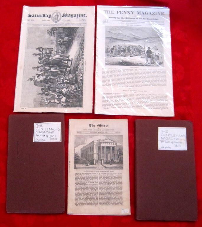 Lot of 5 Original Early 1800's Magazines