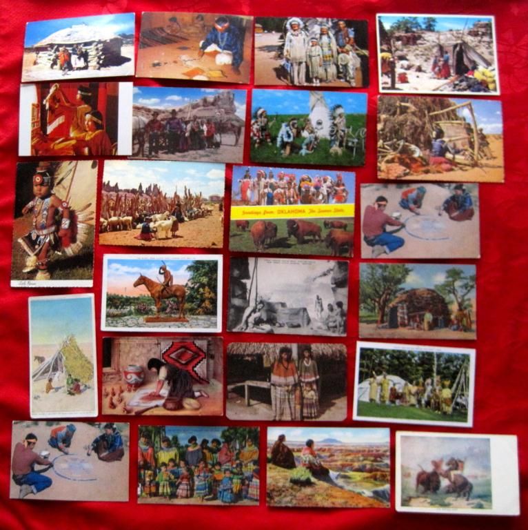 Lot of 23 Vintage Native American Indian Postcards