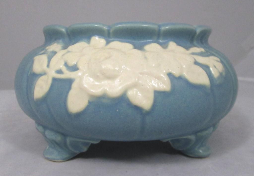Weller, Ohio Pottery, Cameo Rose, Footed Bowl