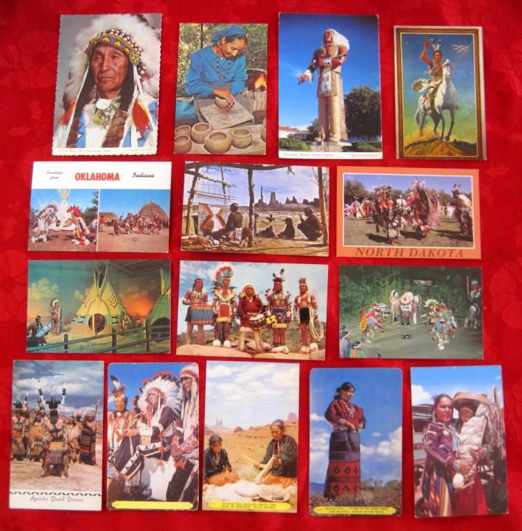 Lot of 15 Vintage Native American Indian Postcards