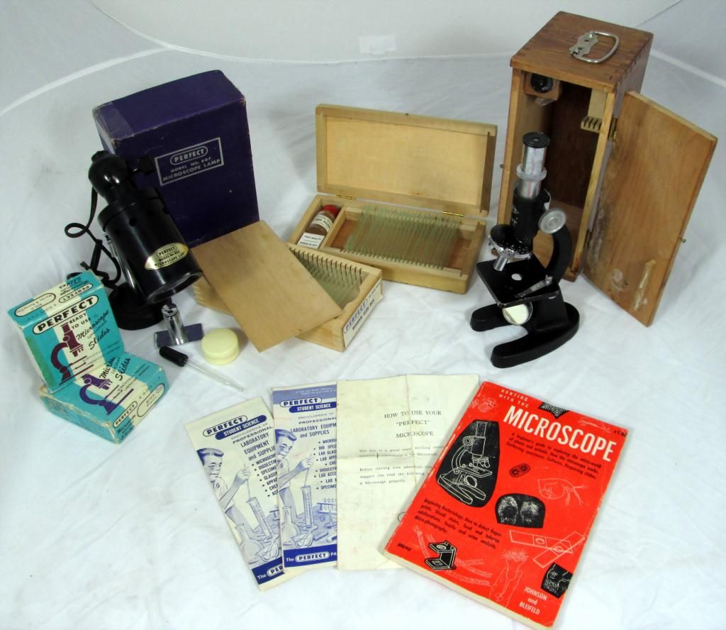Vintage Perfect Brand Microscope Set