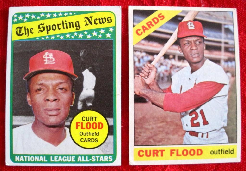 1966 & 1969 Topps Curt Flood Baseball Cards