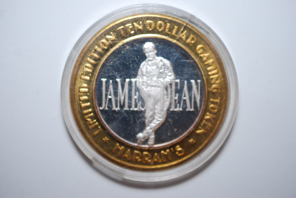 Harrah's "James Dean" Lake Tahoe NV Limited Edition Two-Tone $10 Gaming ...