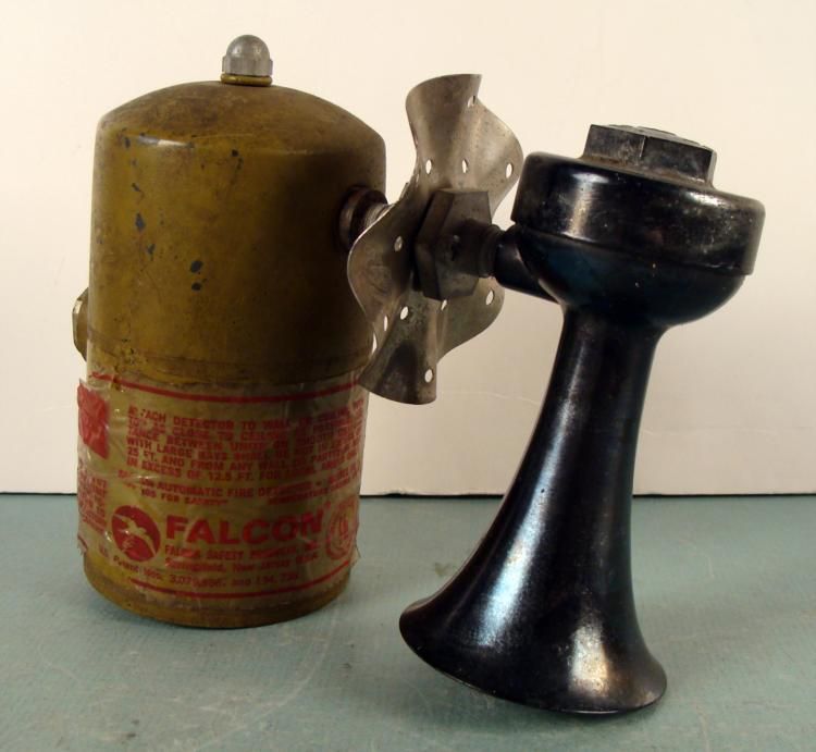 Falcon Vintage Fire Detector & Alarm w/ Label