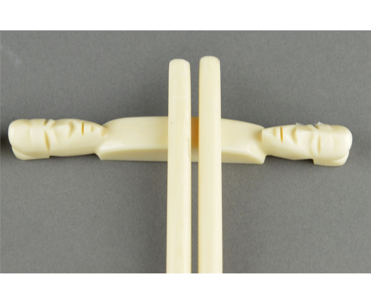 Set of Three Chinese Ivory Carved Chopsticks