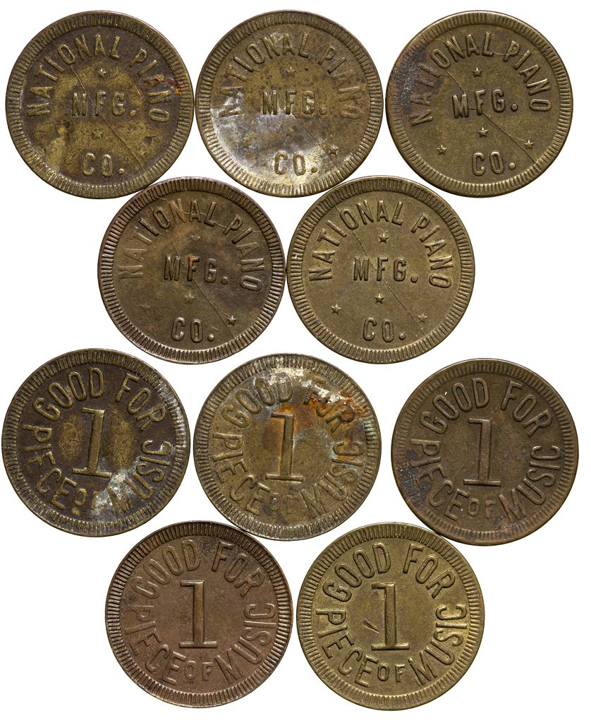 National Piano MFG Co. Tokens CA - San Francisco, - - Tokens