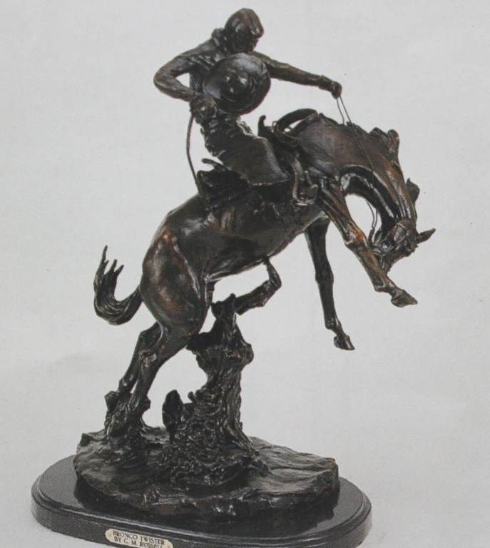 "Bronco Twister" Bronze Sculpture - Russell
