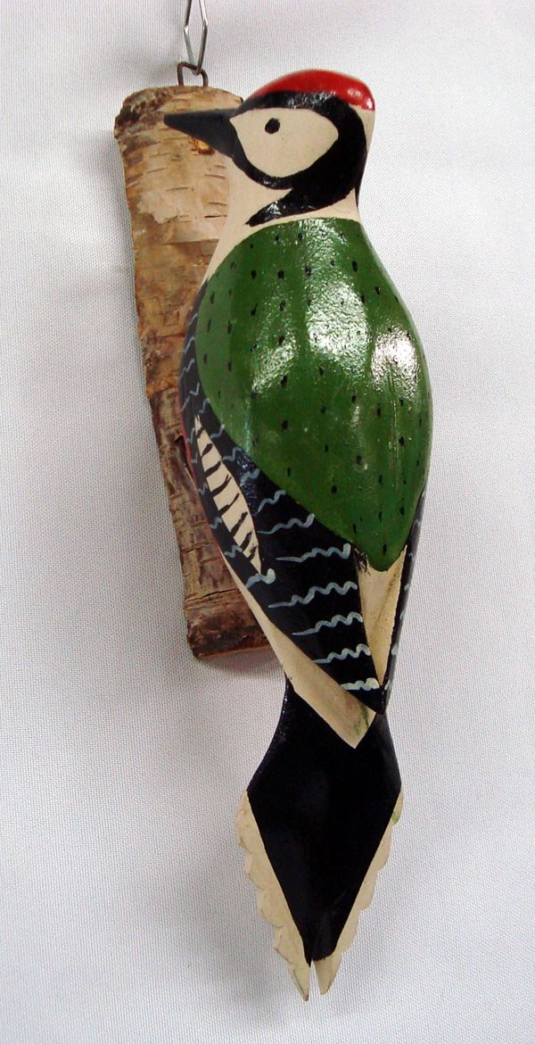 Carved Wooden Folk Art Woodpecker