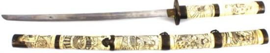 ET0503120044 JAPANESE WAKIZASHI SWORD BONE SHEATH