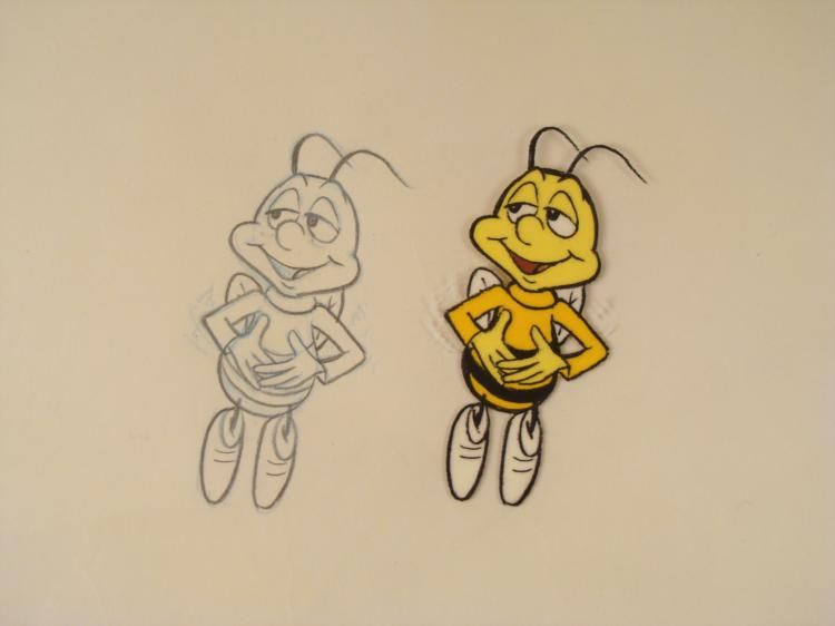 Bee Buzz Original Cel Animation Drawing Cheerios Full
