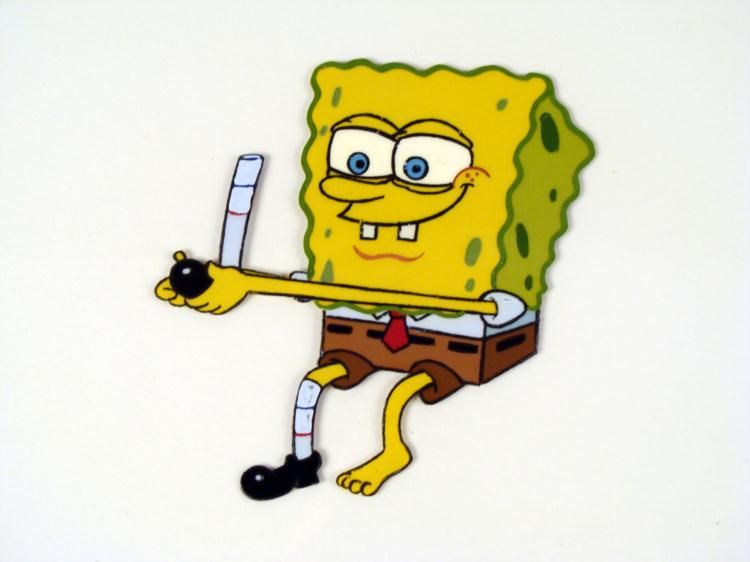 Animation Original Pull Shoe Off Cel SpongeBob Sock Art