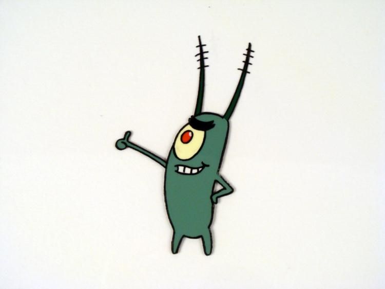 SpongeBob Orig Animation Art Cel Plankton-Thumbs Up!