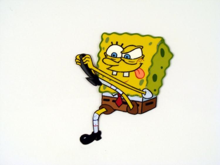 Tongue Out Animation Cel Original SpongeBob Art Shoe