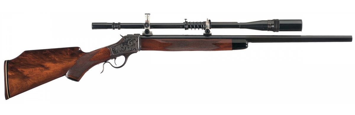 Custom Engraved Winchester Model 1885 High Wall Single Shot Rifle with ...