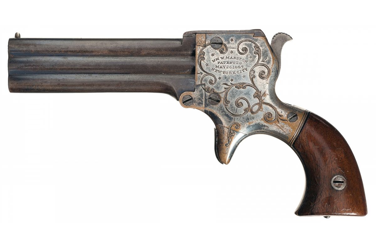 Scarce William W. Marston Three Barrel 22 Caliber Derringer
