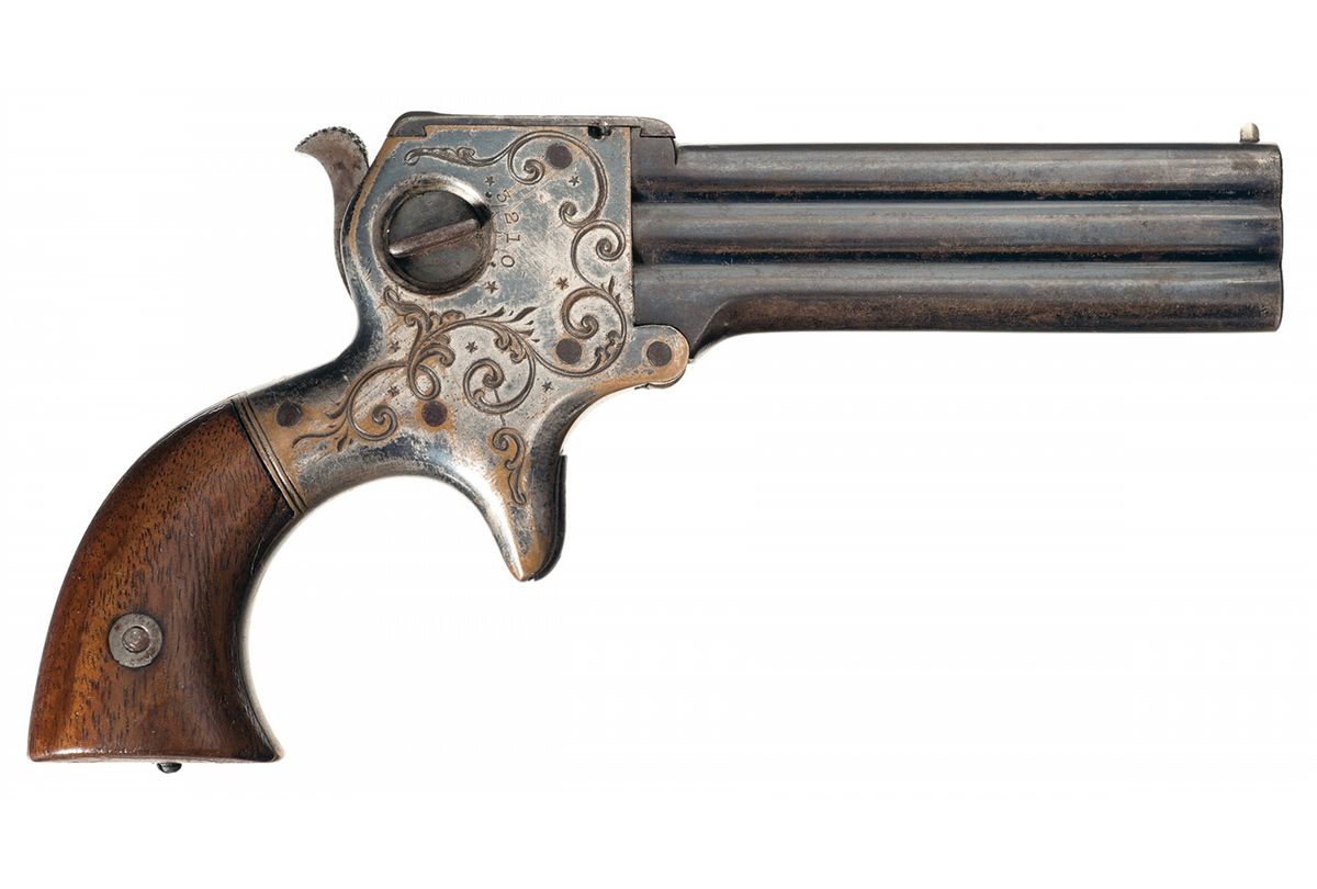 Scarce William W. Marston Three Barrel 22 Caliber Derringer