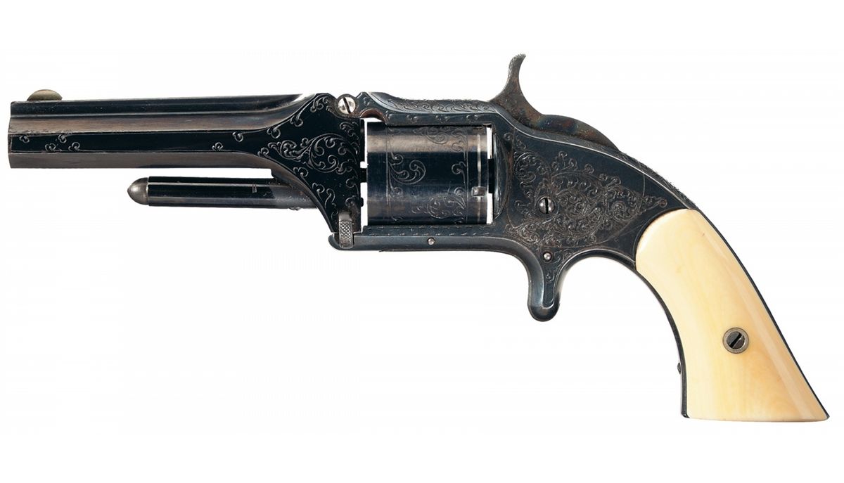Engraved Silver Inlaid Smith & Wesson Model 1 1/2 First Issue Revolver ...