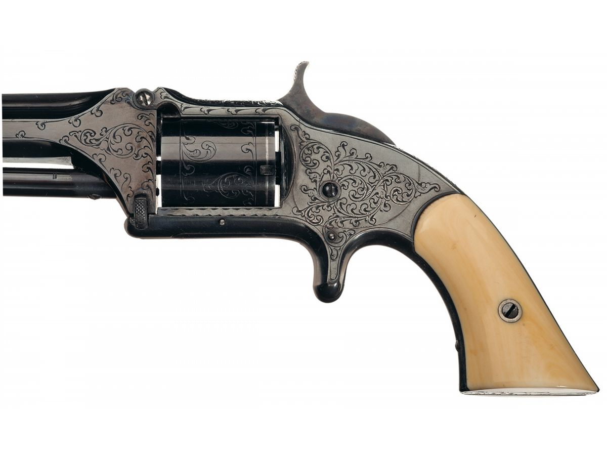 Engraved Silver Inlaid Smith & Wesson Model 1 1/2 First Issue Revolver ...