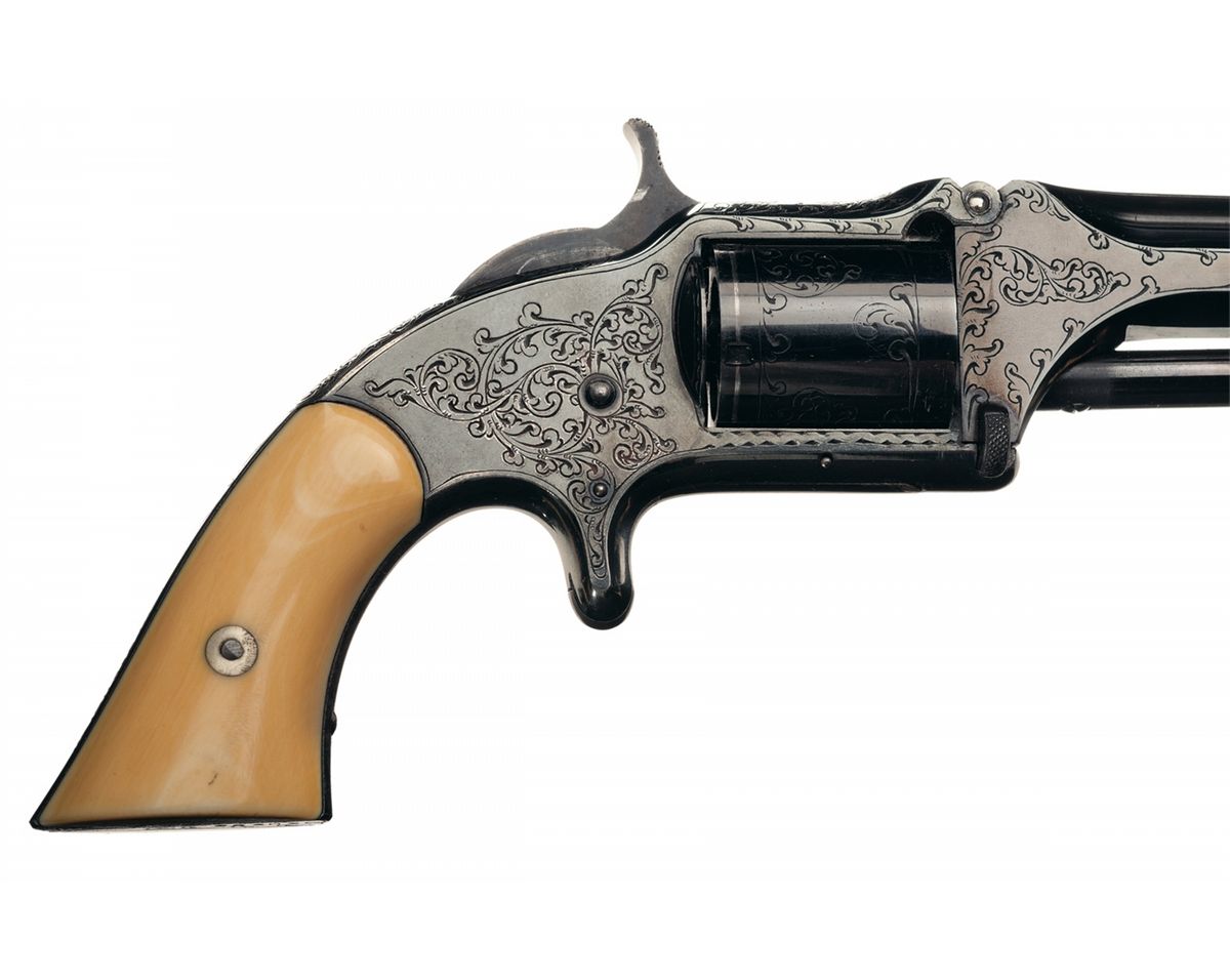Engraved Silver Inlaid Smith & Wesson Model 1 1/2 First Issue Revolver ...