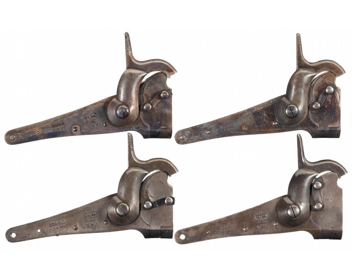 Four British Contract Massachusetts Arms Greene Patent Percussion Locks