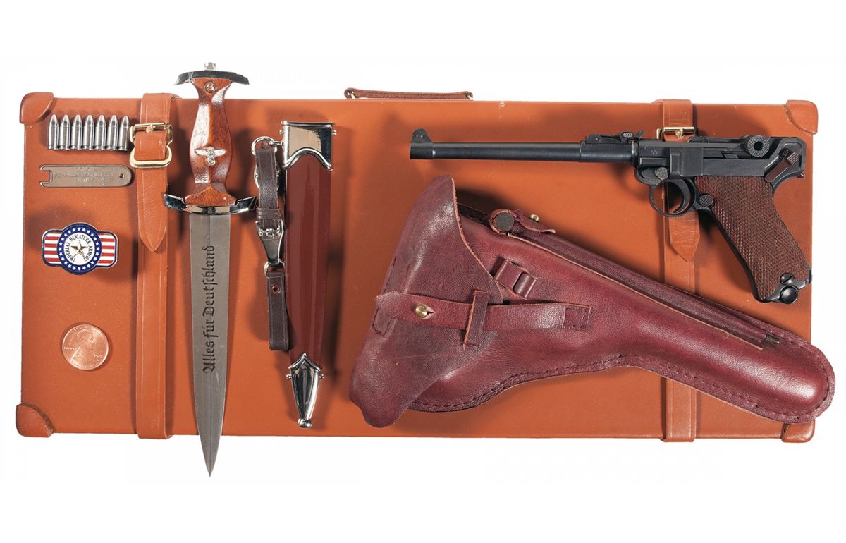 Miniature Cased DWM Artillery Luger Semi-Automatic Pistol with Holster ...