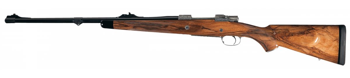 Engraved Dumoulin Herstal Safari Model Bolt Action Rifle in 375 H&H