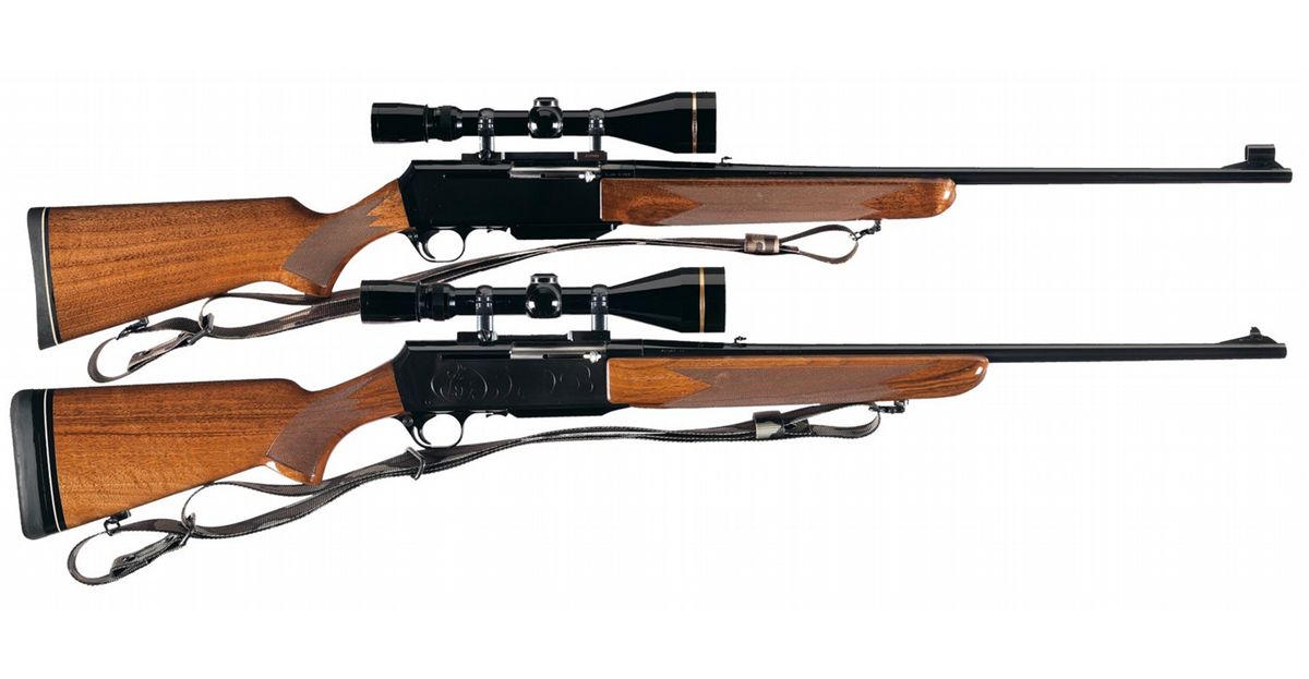 Two Belgian Browning BAR Semi-Automatic Rifles with Leupold Scopes