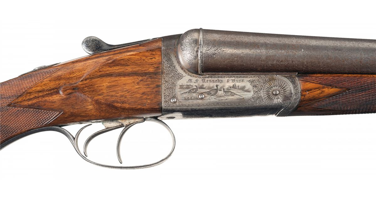 Engraved Kennedy & Bros 10 Gauge Box Lock Damascus Double Barrel Shotgun