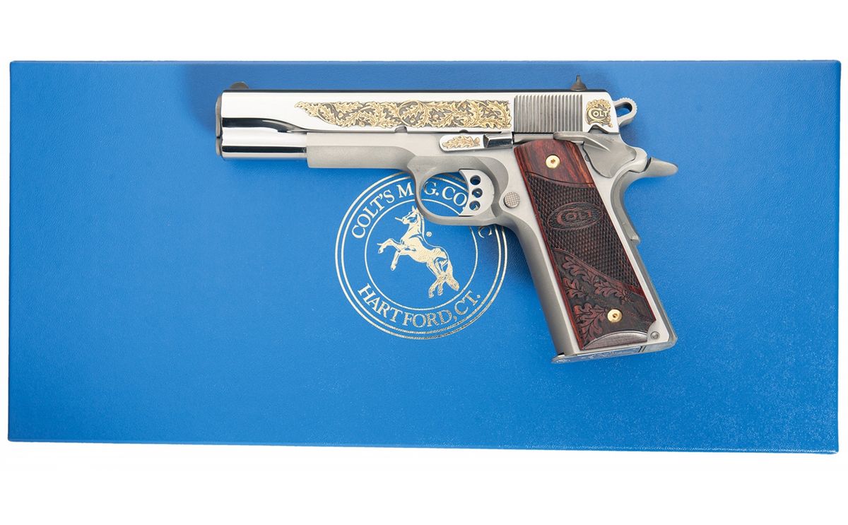 Engraved Colt Limited Edition Diamond Grade .45 Government Model with Box