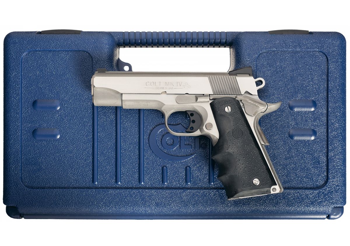 Stainless Colt MK IV Series 80 Combat Commander Model 1911 Semi ...