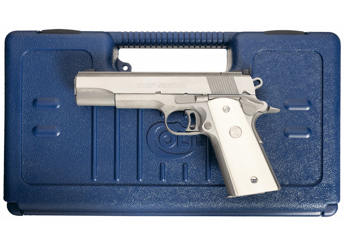 Stainless Colt Custom Competition Model 1911 Semi-Automatic Pistol with ...