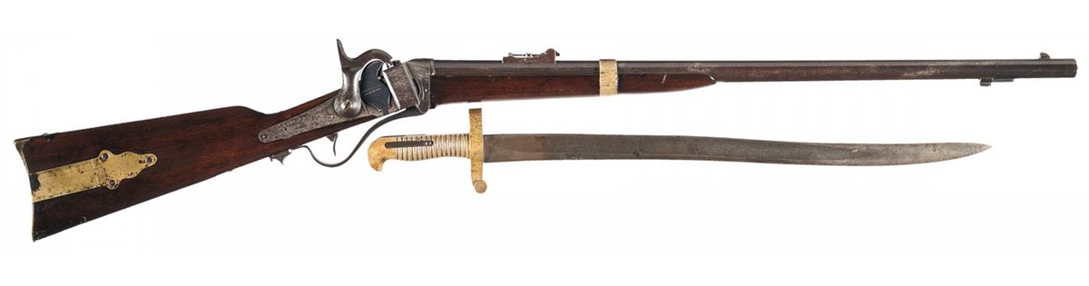 Extremely Rare Sharps Model 1855 U.S. Navy Percussion Rifle with Bayonet