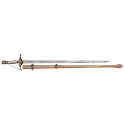 Elaborate Deluxe Militia Officer's Sword with Silver Grip and Helmet Pommel