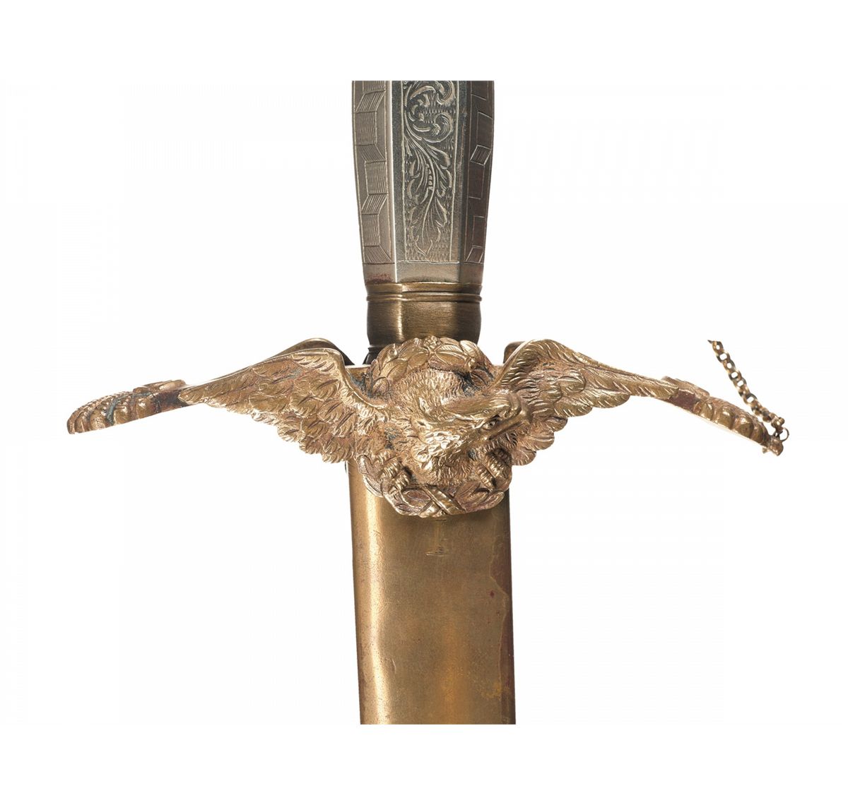 Elaborate Deluxe Militia Officer's Sword with Silver Grip and Helmet Pommel