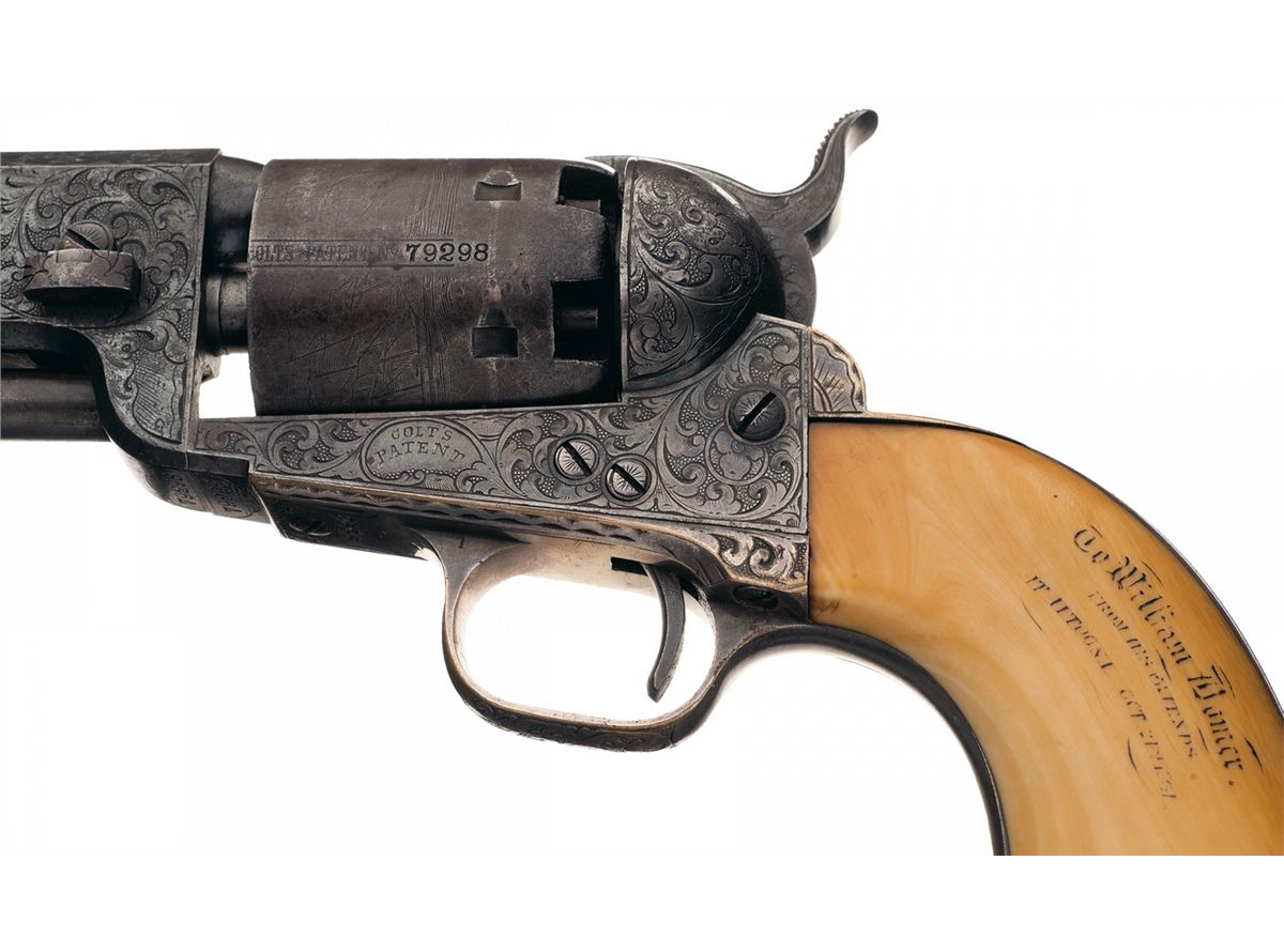 Historical Kidder Cased Gustave Young Factory Engraved Colt Model 1851 ...