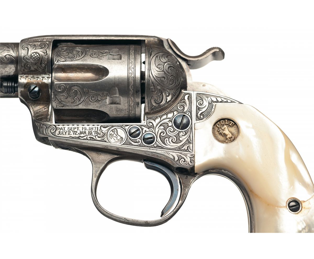 Documented and Deluxe Rare Factory Engraved Silver-Plated Colt Bisley ...