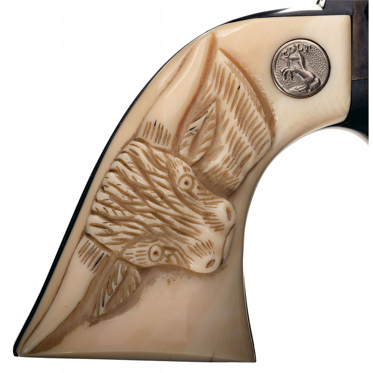 Extraordinary Colt Single Action Army Revolver with Steer Head Ivory ...