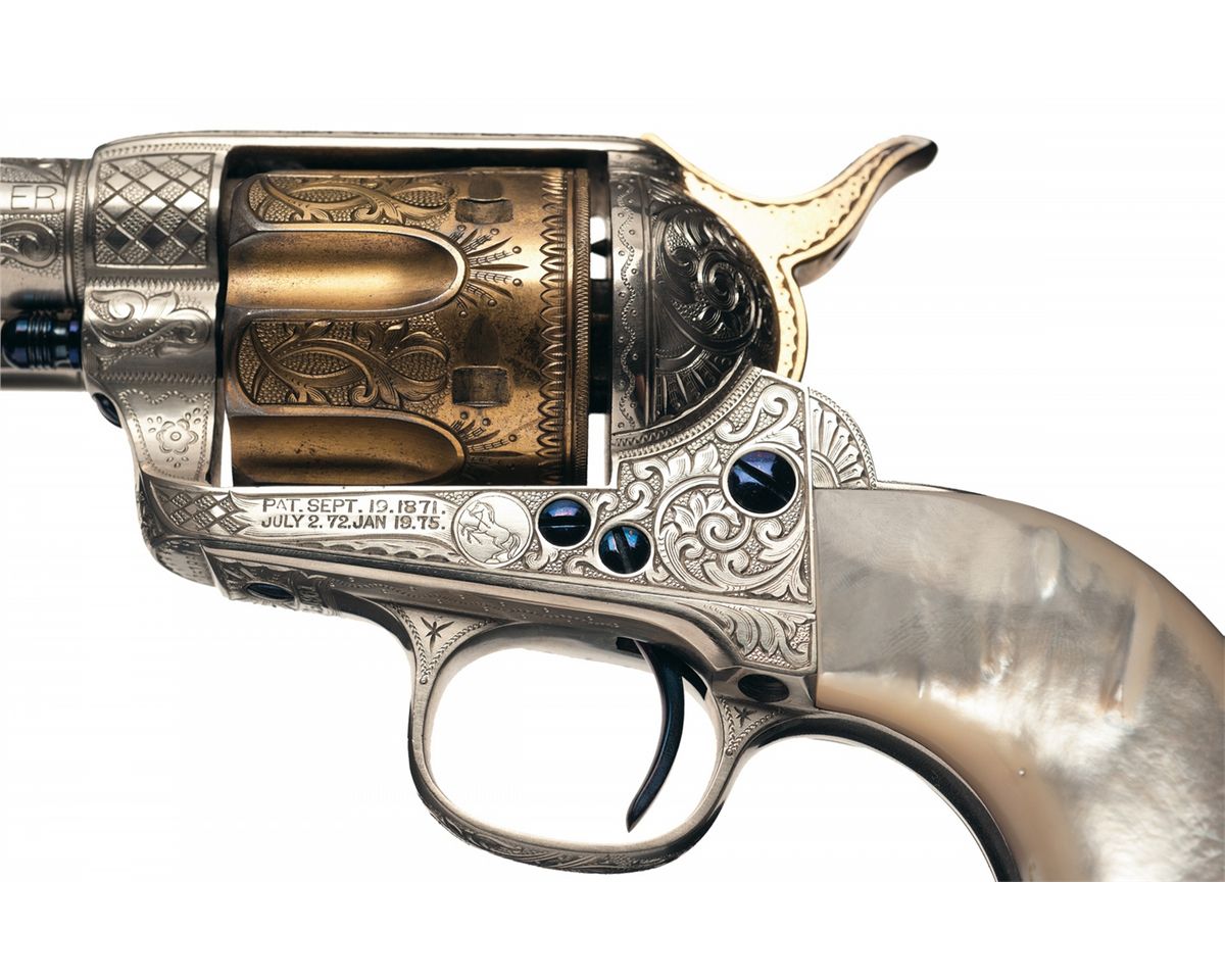 Engraved Black Powder Colt Single Action Army Frontier Six Shooter ...